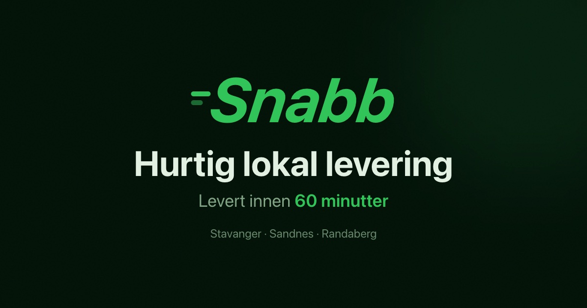 Snabb - Hurtig Lokal Levering i Stavanger | 1-times Leveringstjeneste
